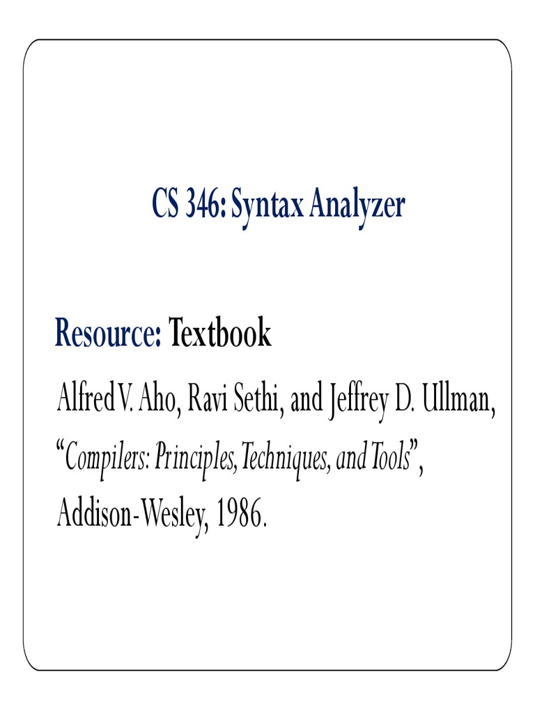 Syntax Analyser | PDF | Parsing | Linguistics