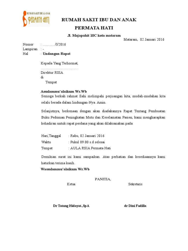 Contoh Surat Undangan | PDF