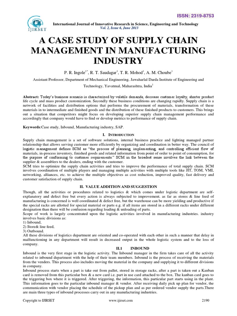 28 - A Case Study | PDF | Supply Chain | Logistics