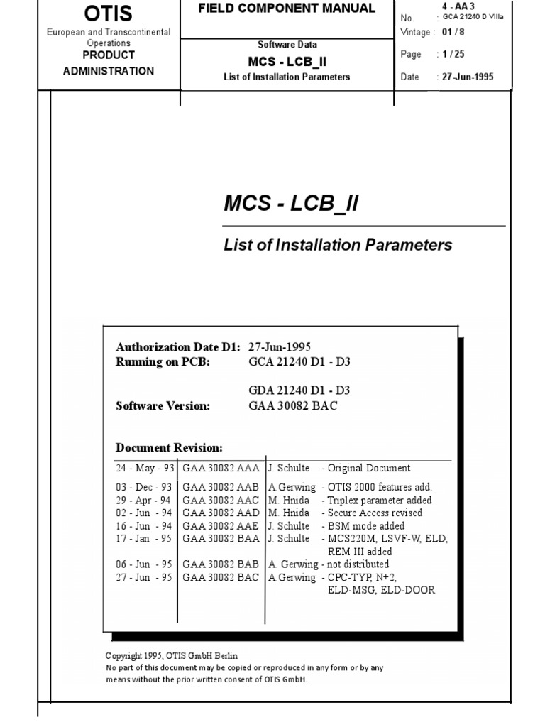MCS LCB II List of Parameters | PDF | Electrical Engineering | Components