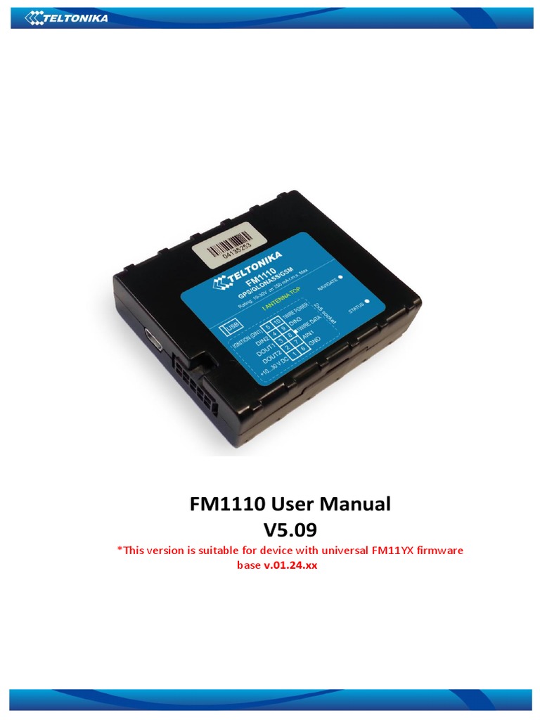 Teltonika FM1110-User-Manual-v5.09 PDF | PDF | Device Driver | General ...