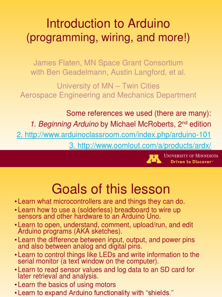 Introduction To Arduino Programming Wiring And More Download Free Pdf Arduino