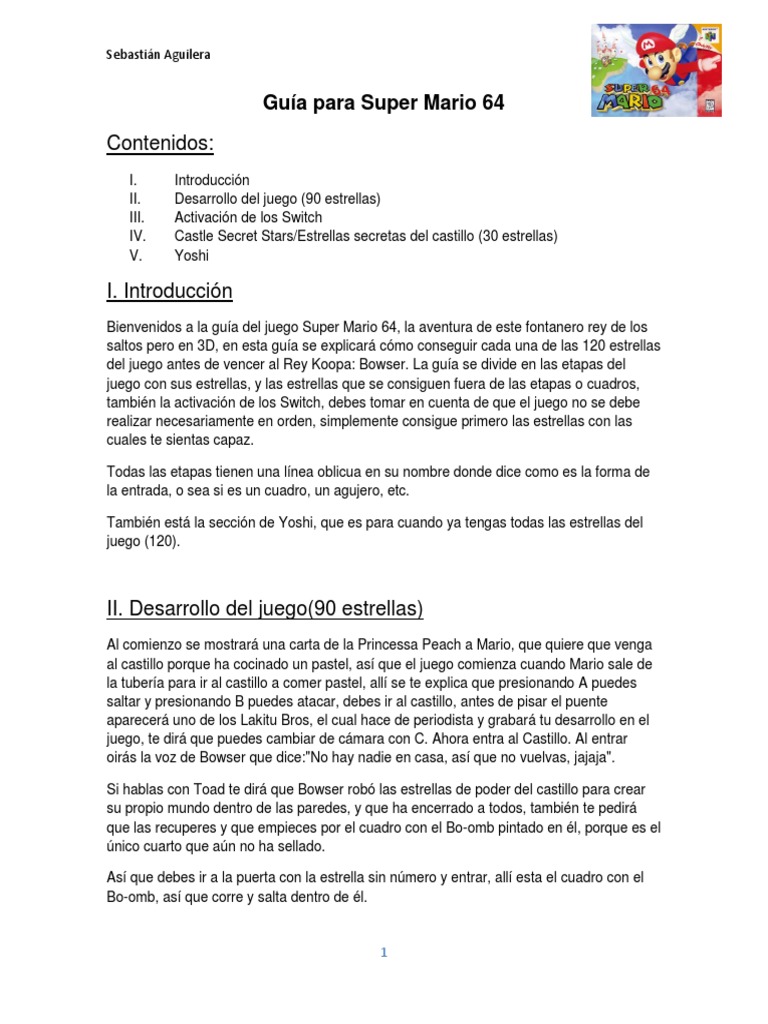 Guia Super Mario 64 | PDF | Mario | Naturaleza
