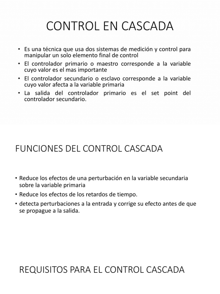 Control en Cascada: Eficiencia y Sintonía | PDF