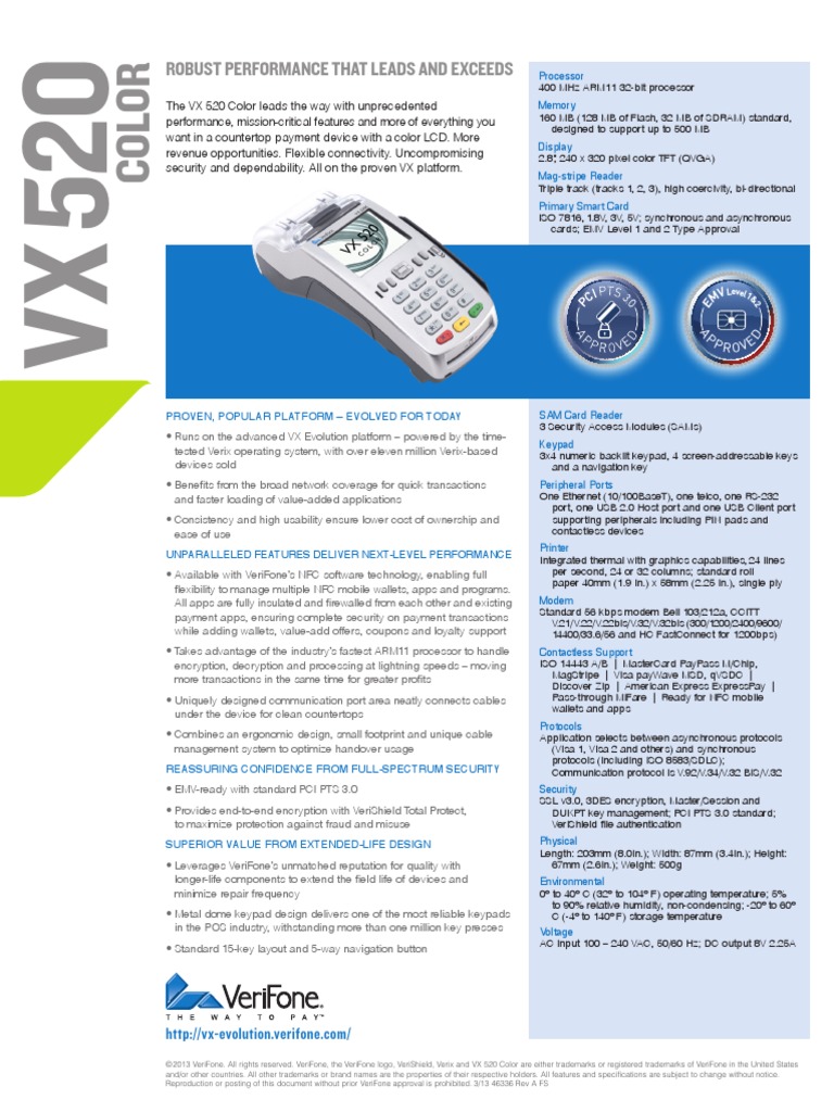 VX520 C - VeriFone | PDF | Electronic Engineering | Information And ...