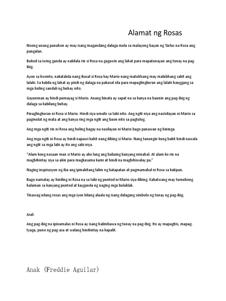 Alamat NG Rosas | PDF