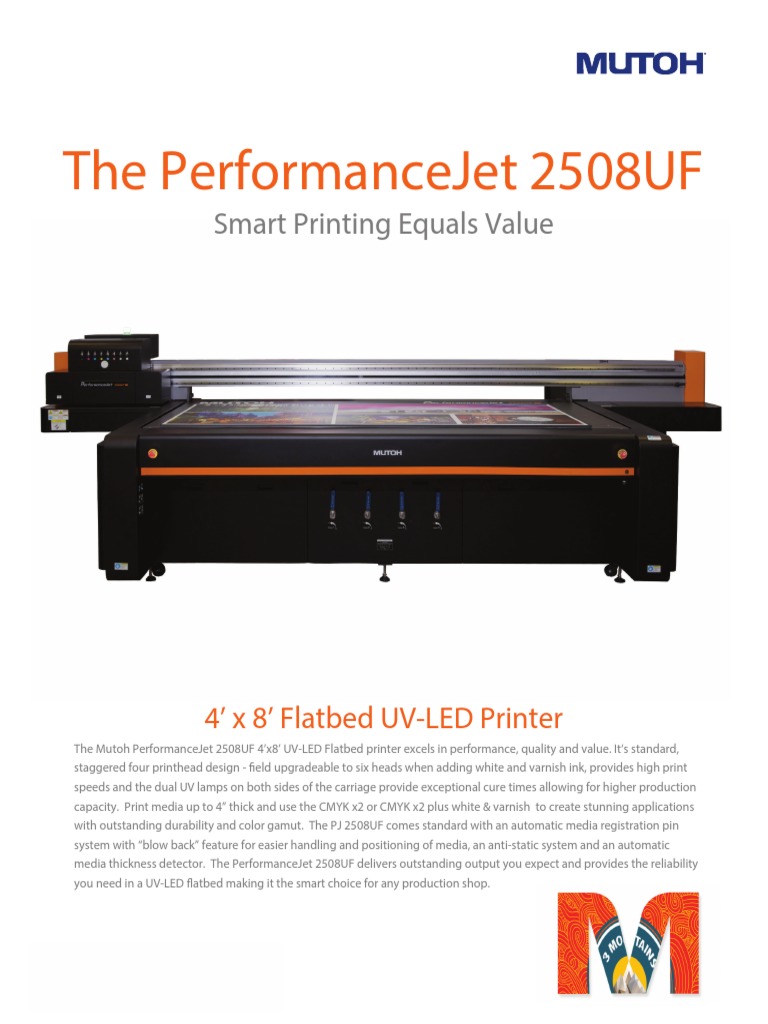 PJ2508UF SpecSheet FULL PDF | PDF | Printer (Computing) | Graphic Design