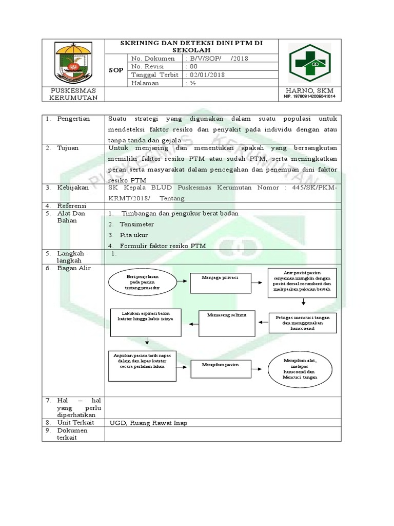 SOP Skrining Dan Deteksi Dini PTM | PDF