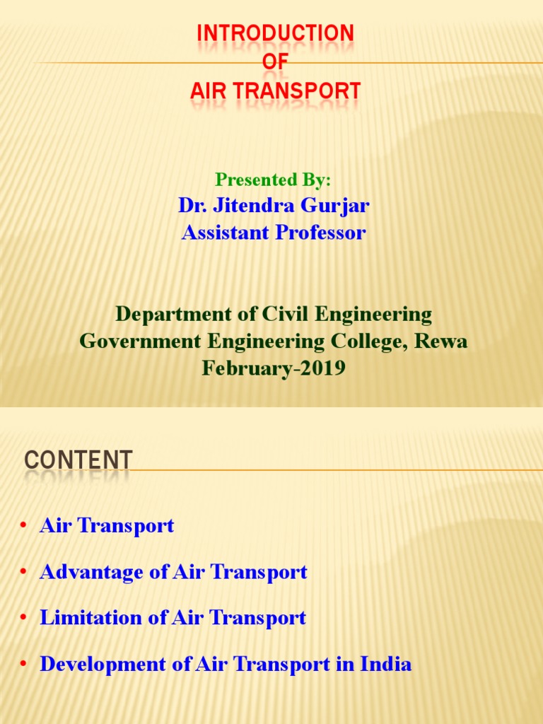 Introduction to Air Transport: Advantages, Limitations and Development ...