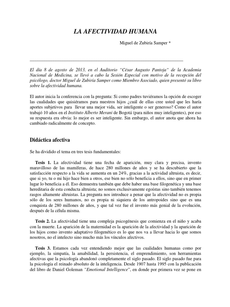 Afectividad Humana Pdf Felicidad Homo Sapiens