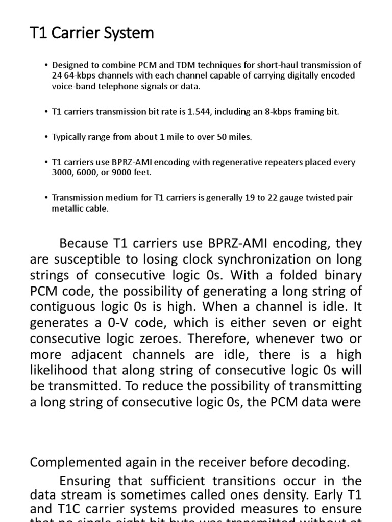 T1 Carrier System | PDF | Bit | Computer Data