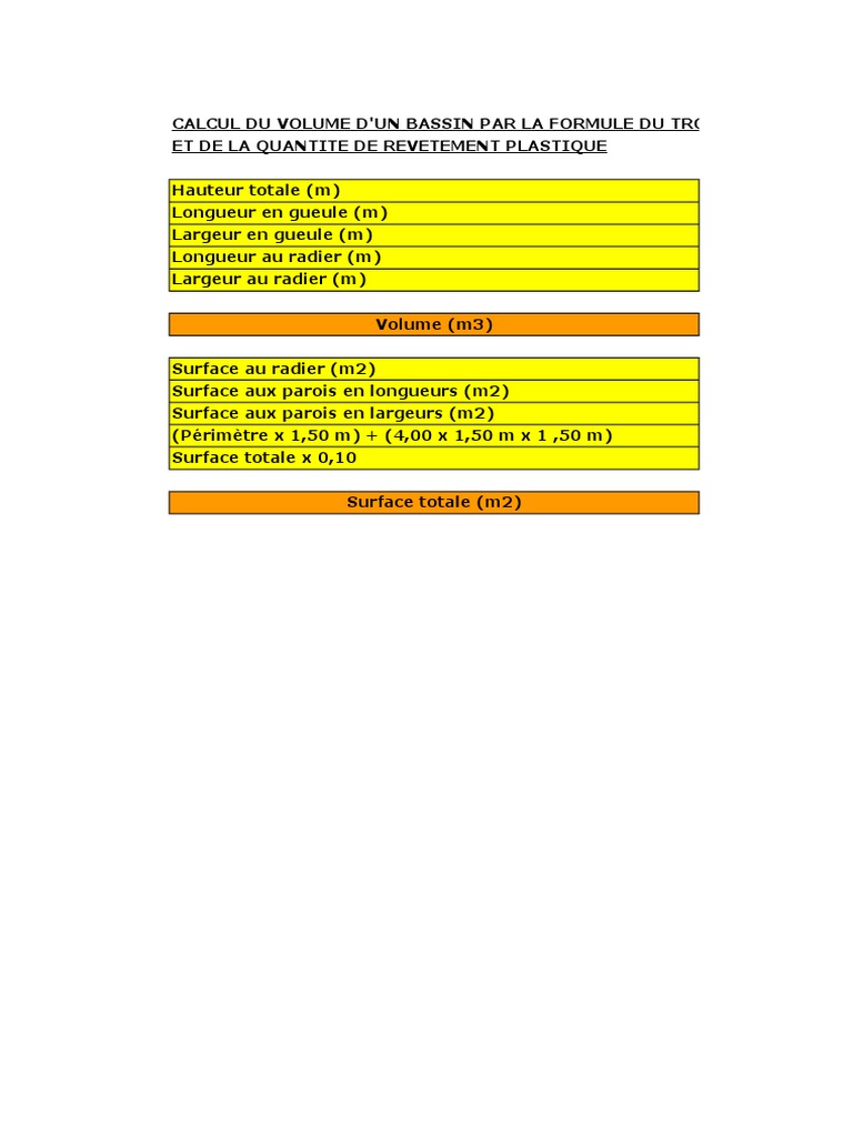 Calcul du volume d'un bassin | PDF | Enseignement des mathématiques