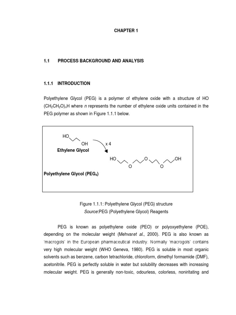 Polyethylene Glycol Overview | PDF | Polyethylene Glycol | Polymerization