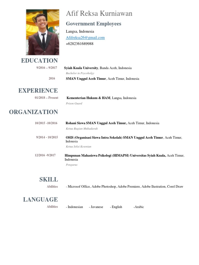 Afif Reksa Kurniawan's CV | PDF