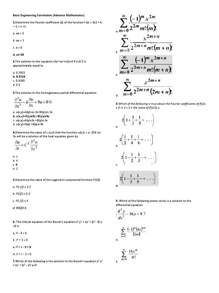 Basic Engineering Correlation (Admath) | PDF | Equations | Fraction (Mathematics)