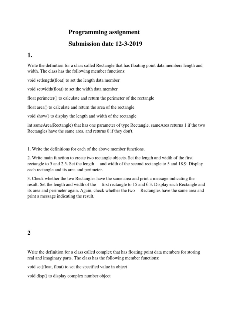 Programming Assignment Submission Date 12-3-2019 1 | PDF | Area | Summation