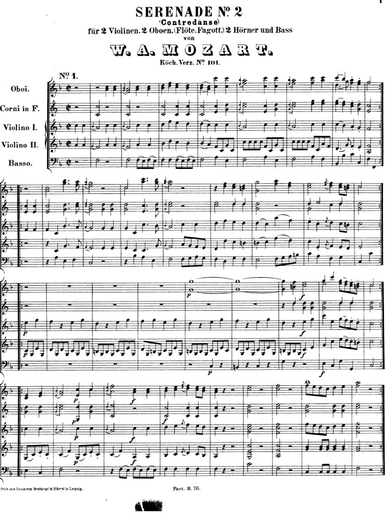 Mozart - Serenade K.101 PDF | PDF