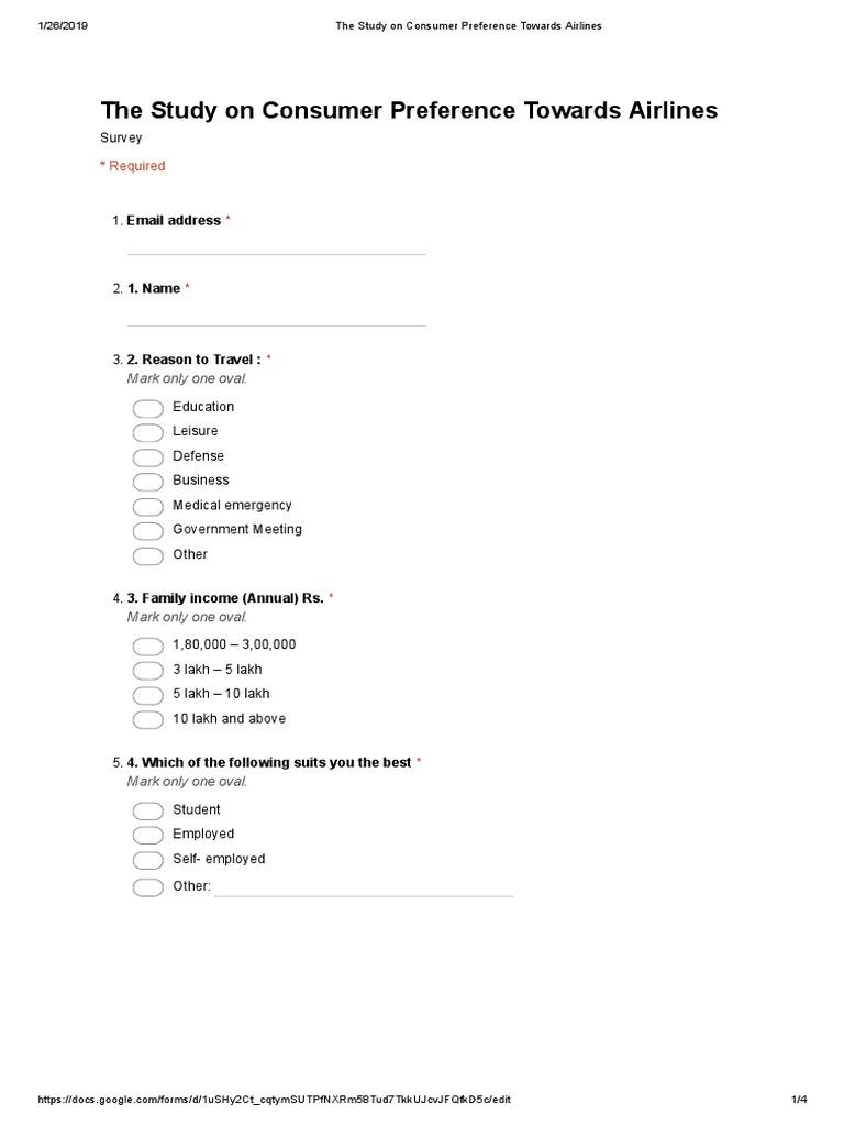 Questionnaire | PDF | Baggage | Airlines