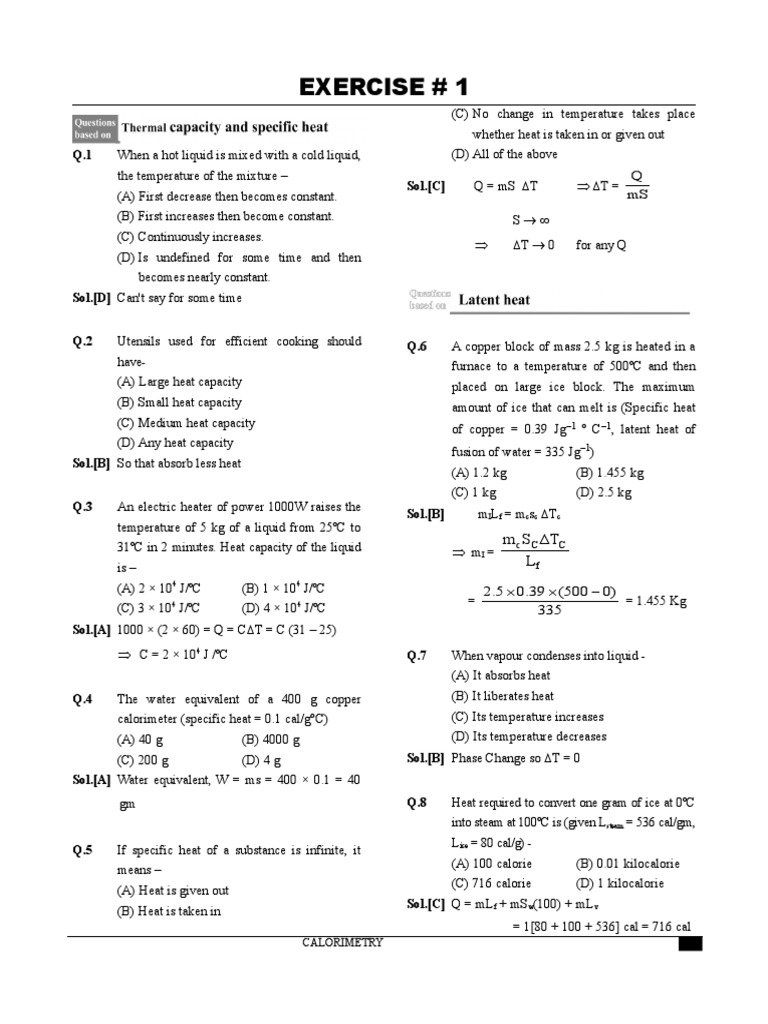 Understanding Heat Transfer through Calorimetry Problems | PDF ...