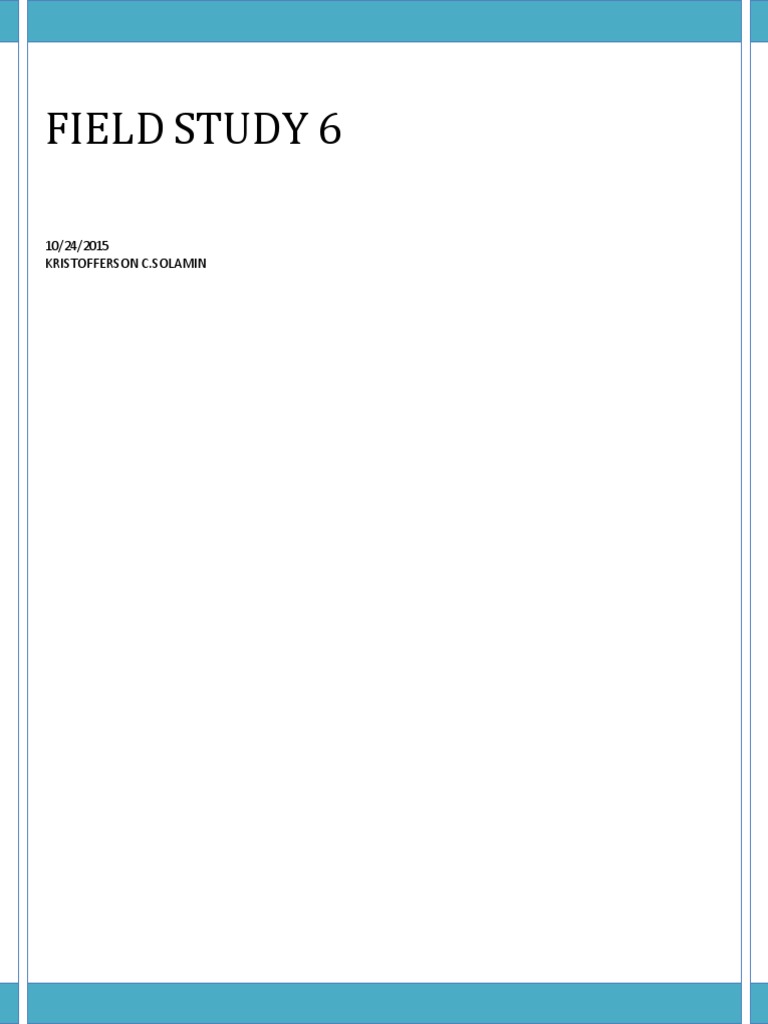 Field Study 5 Answer Sheet | Download Free PDF | Teachers | Philosophy ...