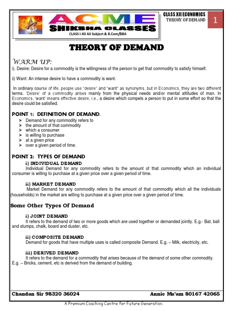 Theory of Demand | PDF | Demand Curve | Demand
