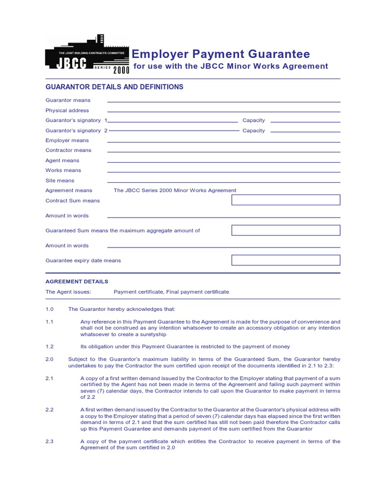Employee Payment Guarantee | PDF | Guarantee | Government Information