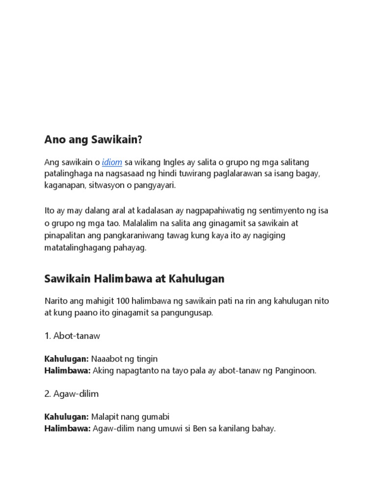 Sawikain | PDF