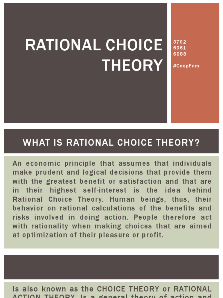 Rational Choice Theory | PDF | Rationality | Scientific Theories