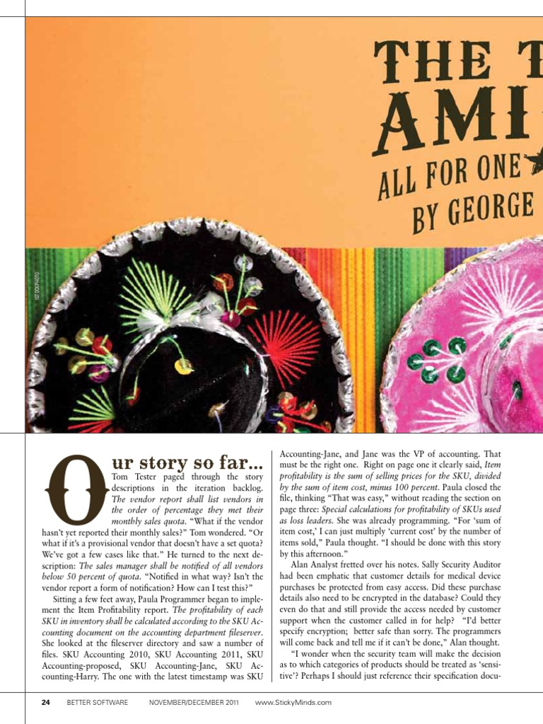 The Three Amigos - All For One, One For All | PDF | Scrum (Software ...