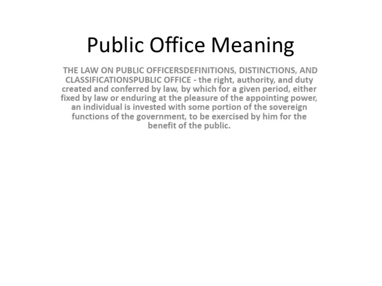 Public Office Meaning PDF