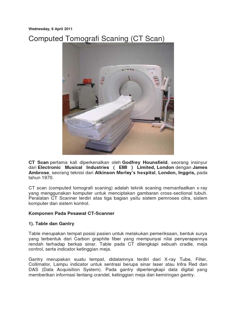 Materi Sementara Parameter CT Scan | PDF
