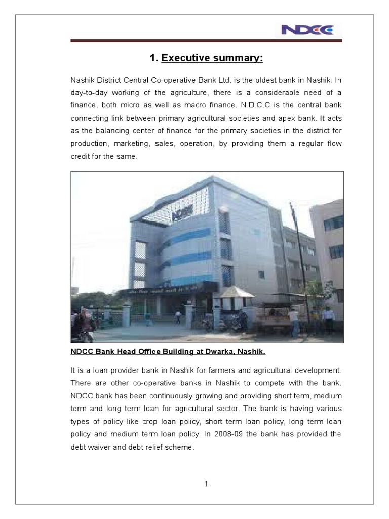 Executive Summary:: NDCC Bank Head Office Building at Dwarka, Nashik ...