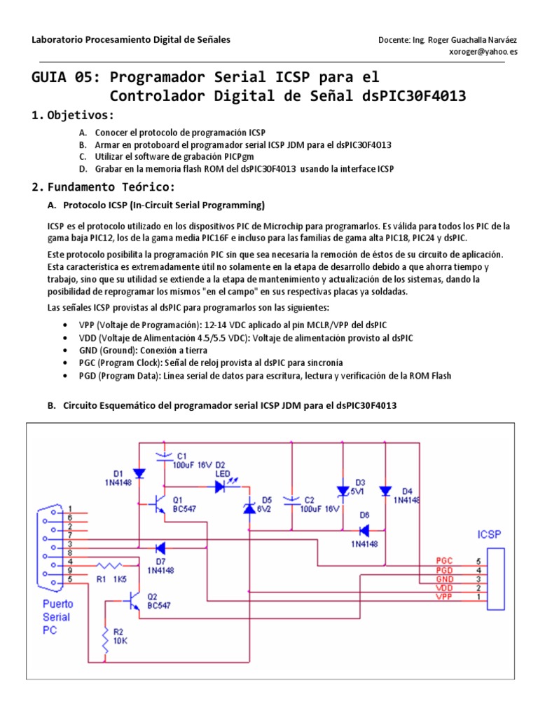 Practica 5 Programador Serial ICSP DsPIC30F4013 | PDF | Memoria de sólo ...