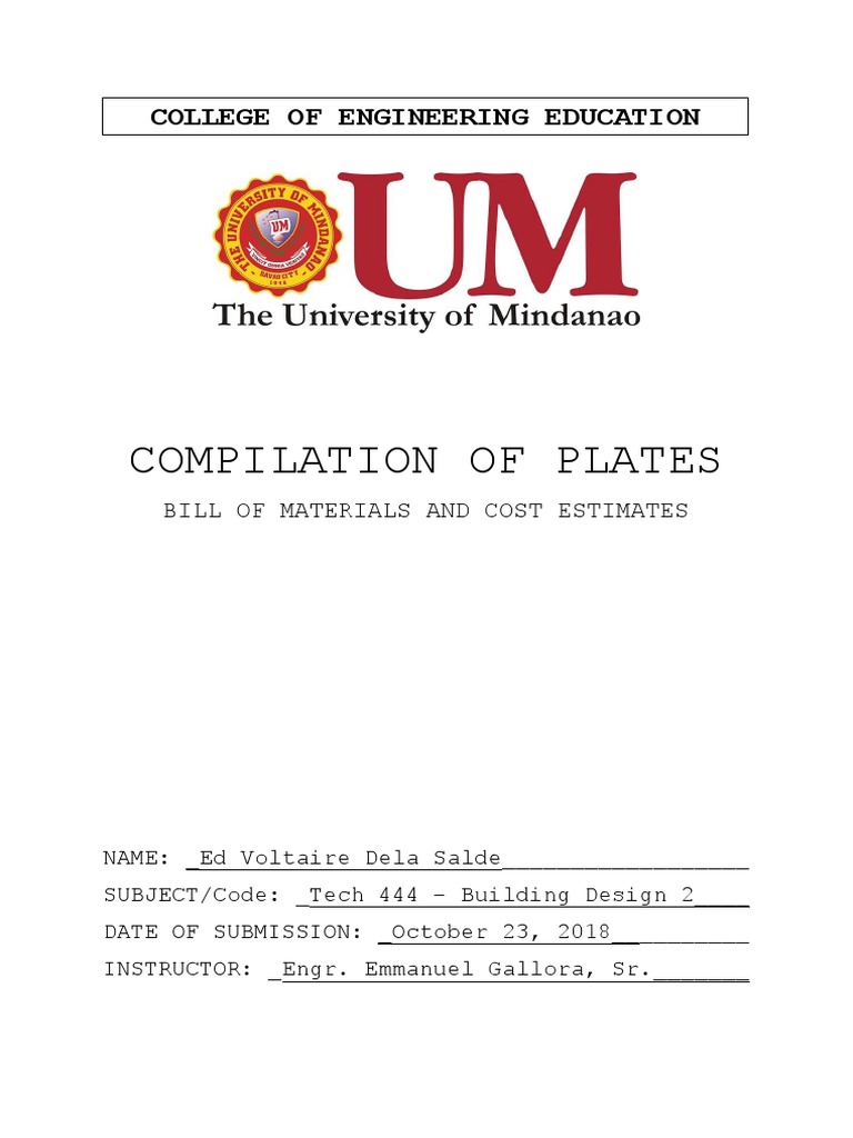 Compilation of Plates: College of Engineering Education | PDF
