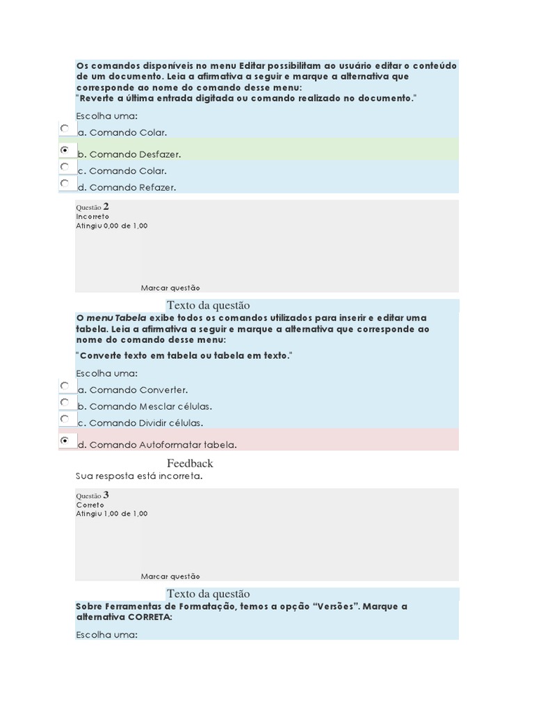 Curso CALC Site Uaitec - Questões | PDF | Informática | Programas