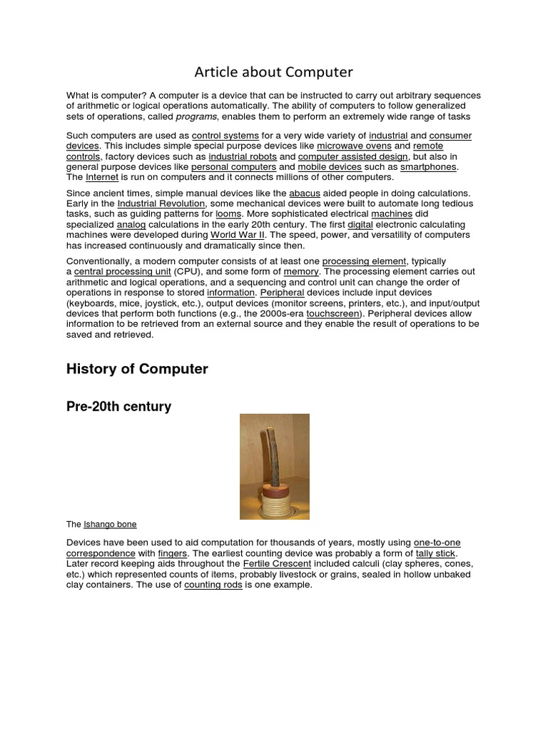 Article About Computer | Download Free PDF | Workstation | Laptop