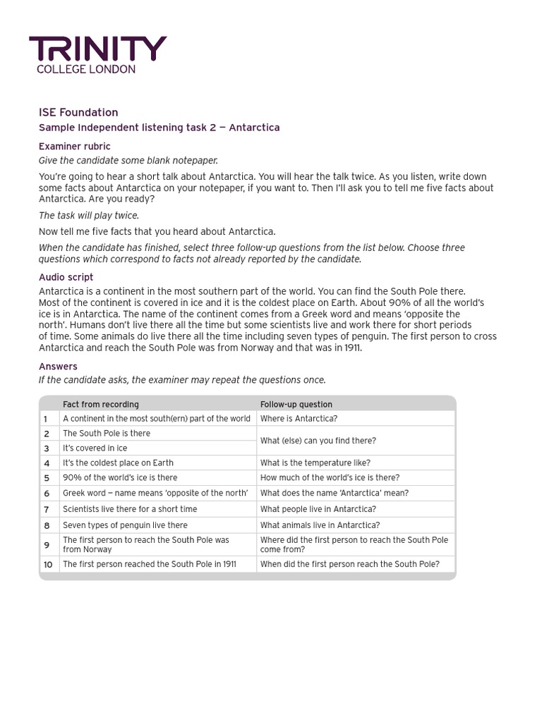 Task 2 Antarctica Rubric and Answers | PDF | Science & Mathematics