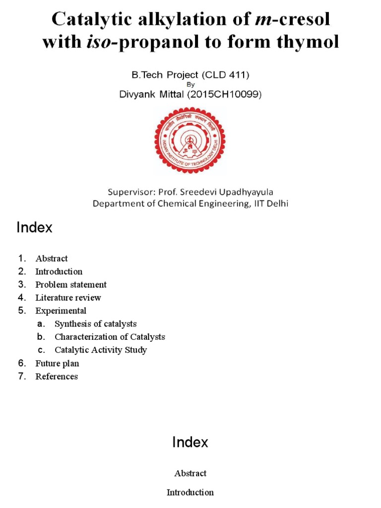 BTP Mid-Sem Presentation PDF | PDF | Catalysis | Energy Dispersive X ...