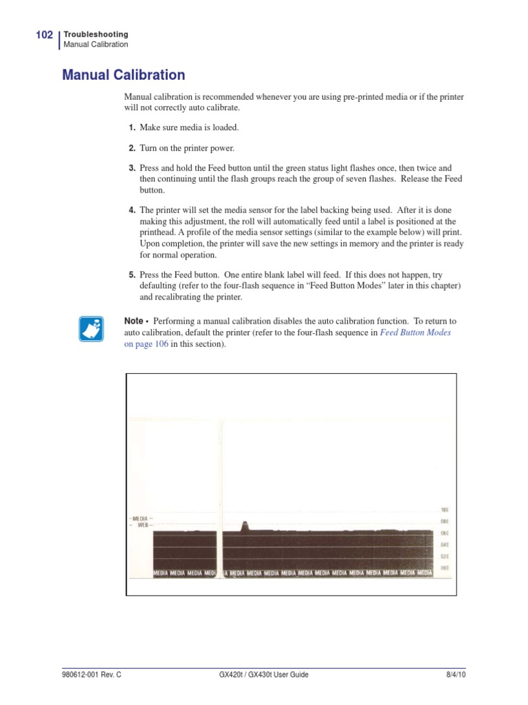 Manual Calibration | PDF | Printer (Computing) | Barcode