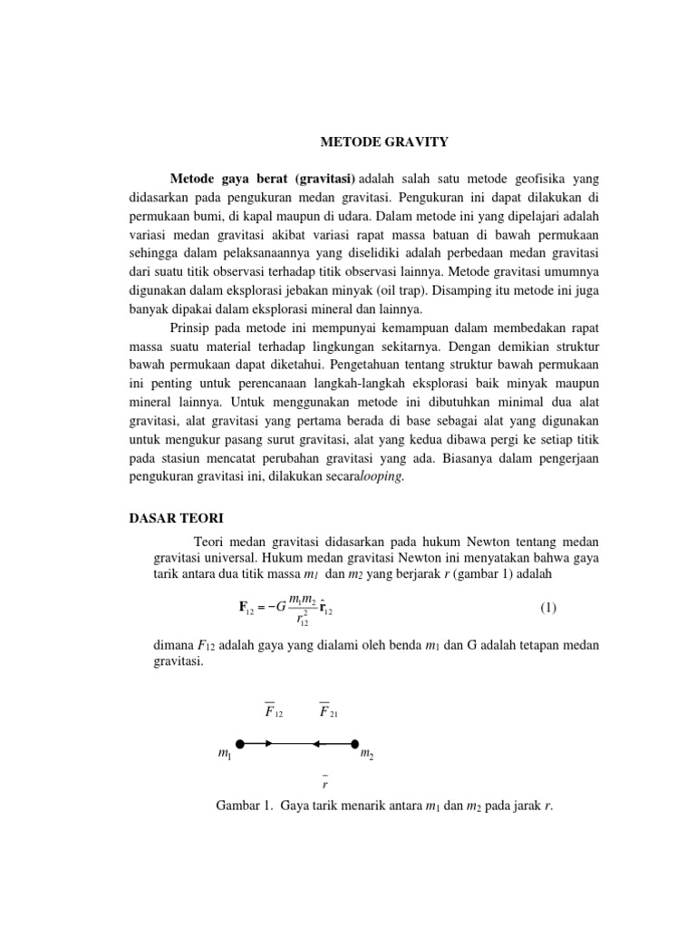 Metode Gravitasi dalam Eksplorasi Geofisika | PDF