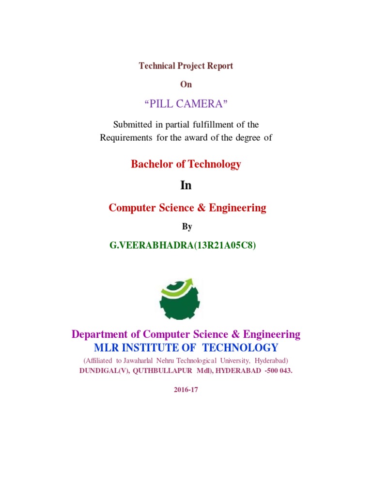 "Pill Camera": Bachelor of Technology | PDF | Endoscopy | Esophagus