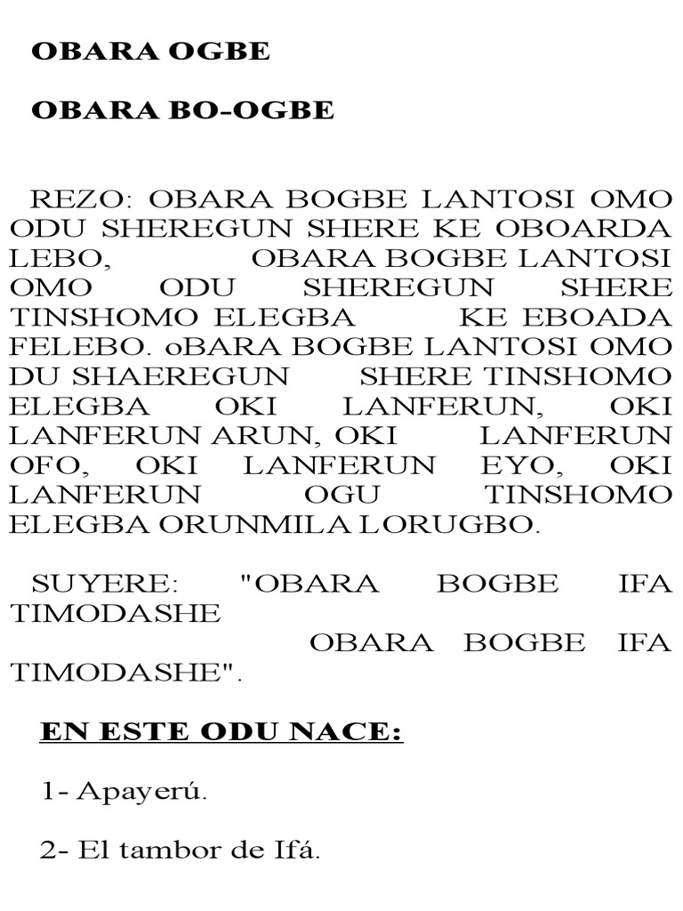 107.obara Bogbe | PDF | Pena capital | Santeria