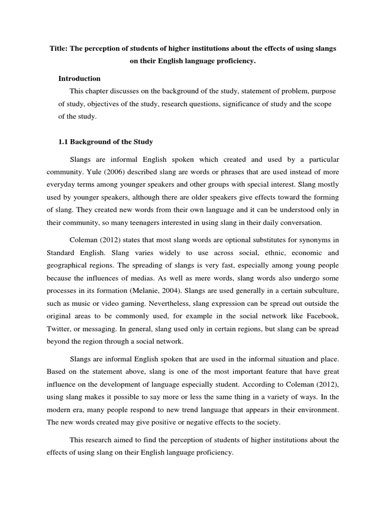 Title: The Perception of Students of Higher Institutions About The ...