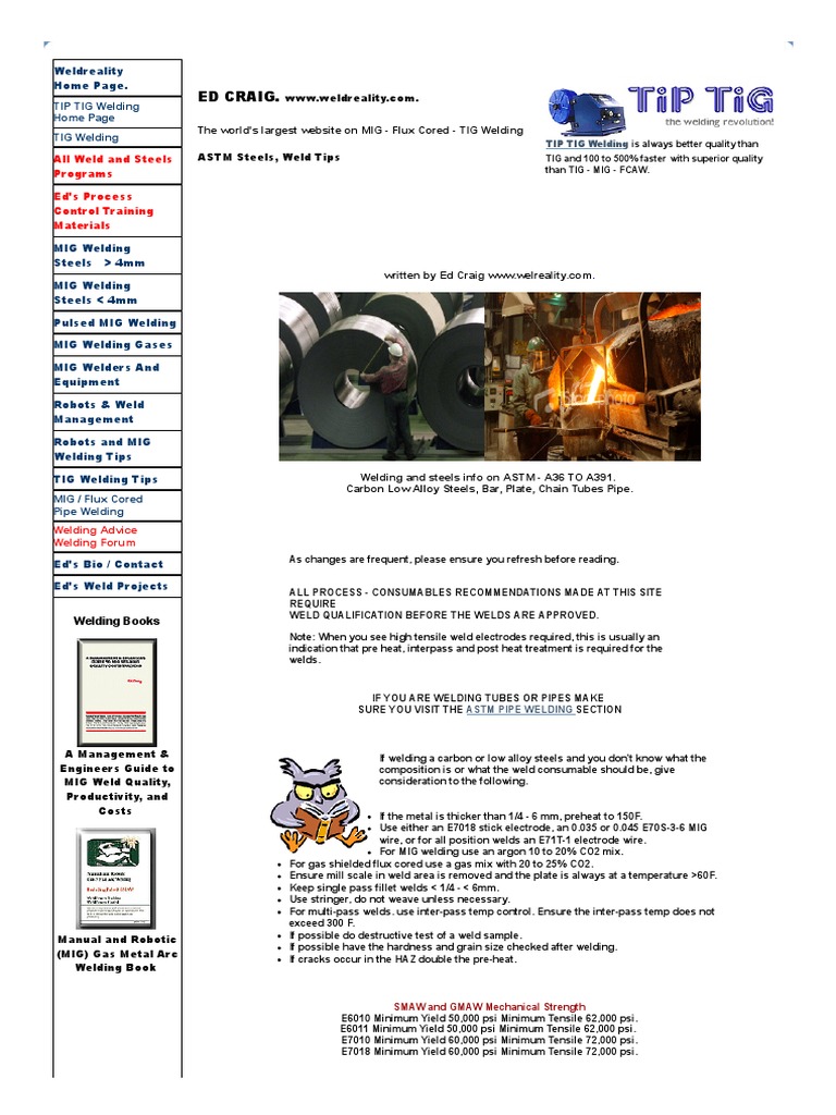 ASTM Welding Procedures A36 To A930 PDF | PDF | Welding | Construction