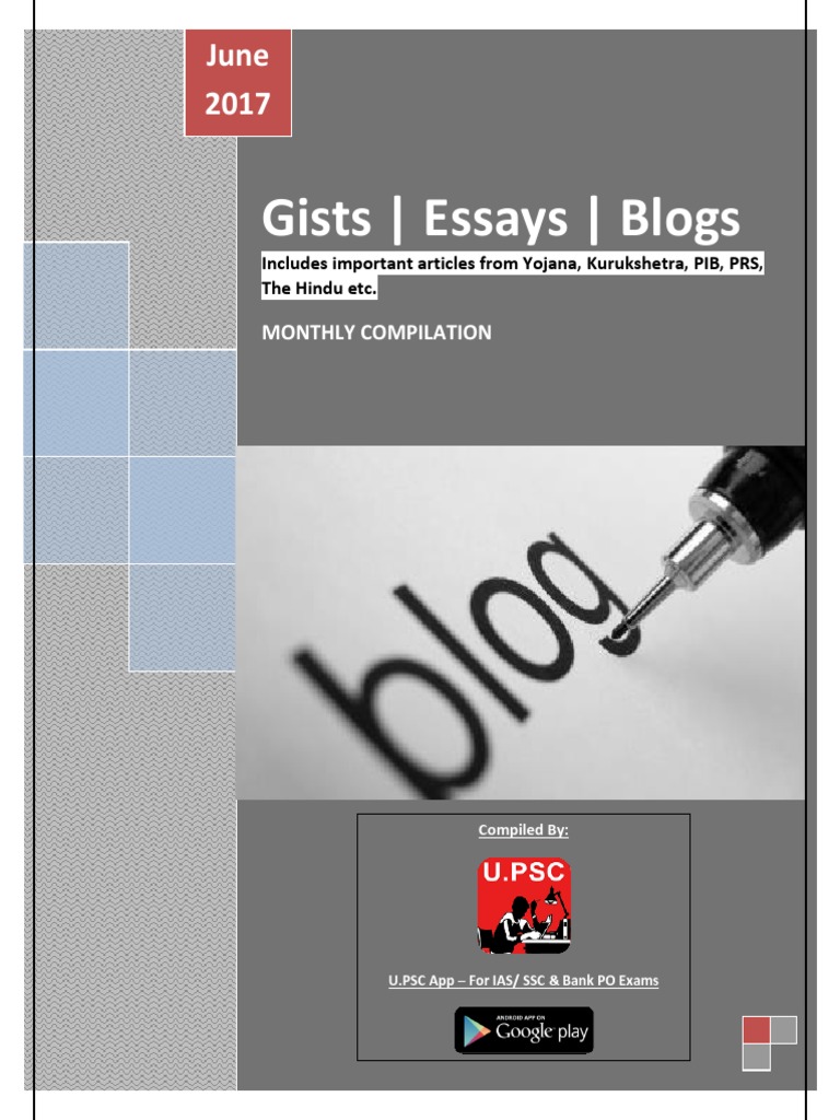 Gists - Essays - Blogs: June 2017 | PDF | Drinking Water | Nature