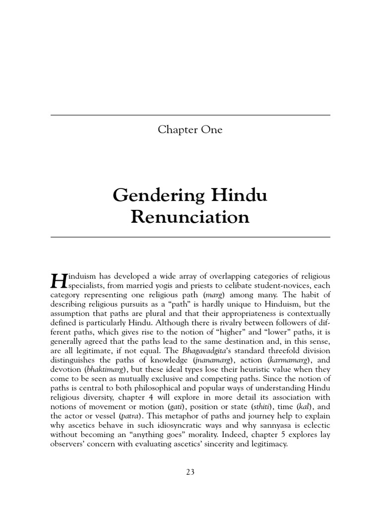 Gender Perspectives in Hindu Renunciation | PDF | Brahman | Ātman ...