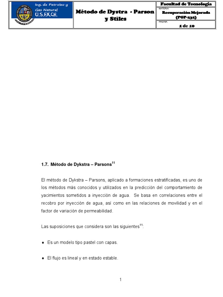 Metodos de Stiles - Dykstra Parsons Con Algunas Notas | PDF | Microsoft ...