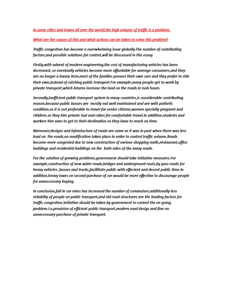 Essay Traffic | PDF