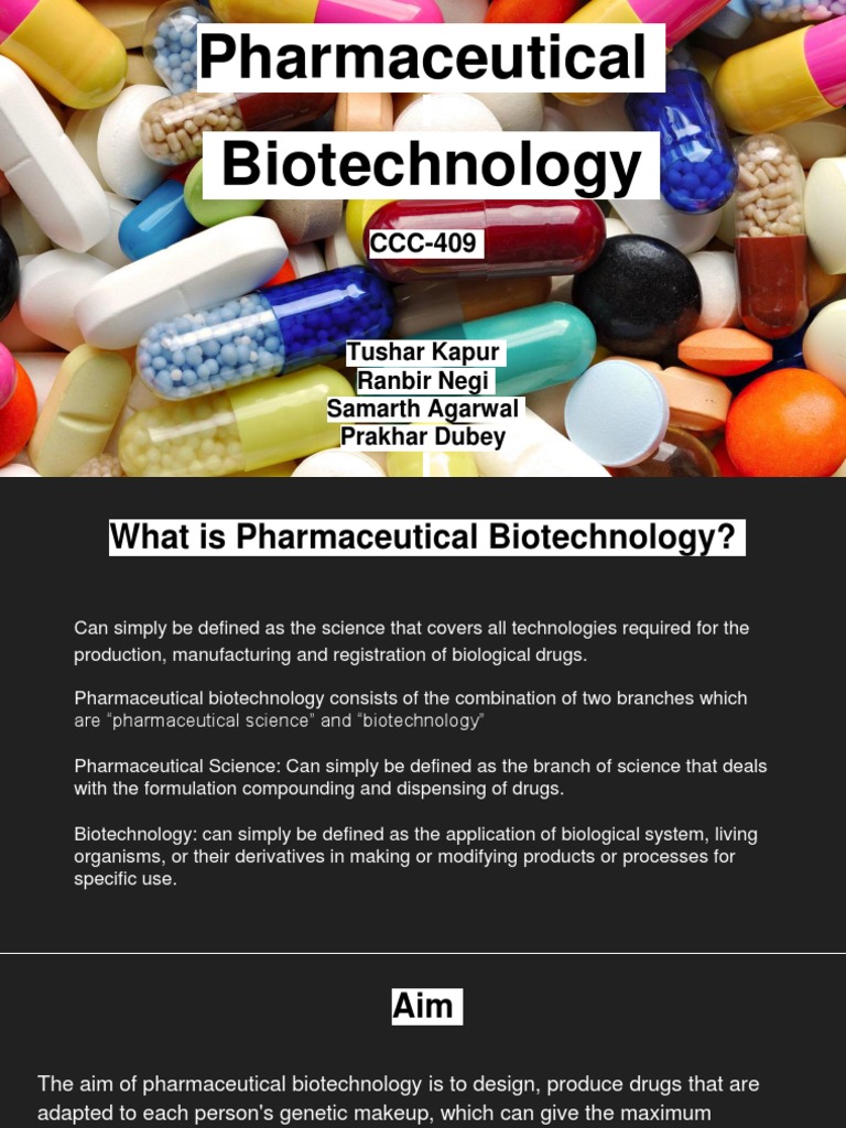 Pharmaceutical Biotechnology: Tushar Kapur Ranbir Negi Samarth Agarwal ...
