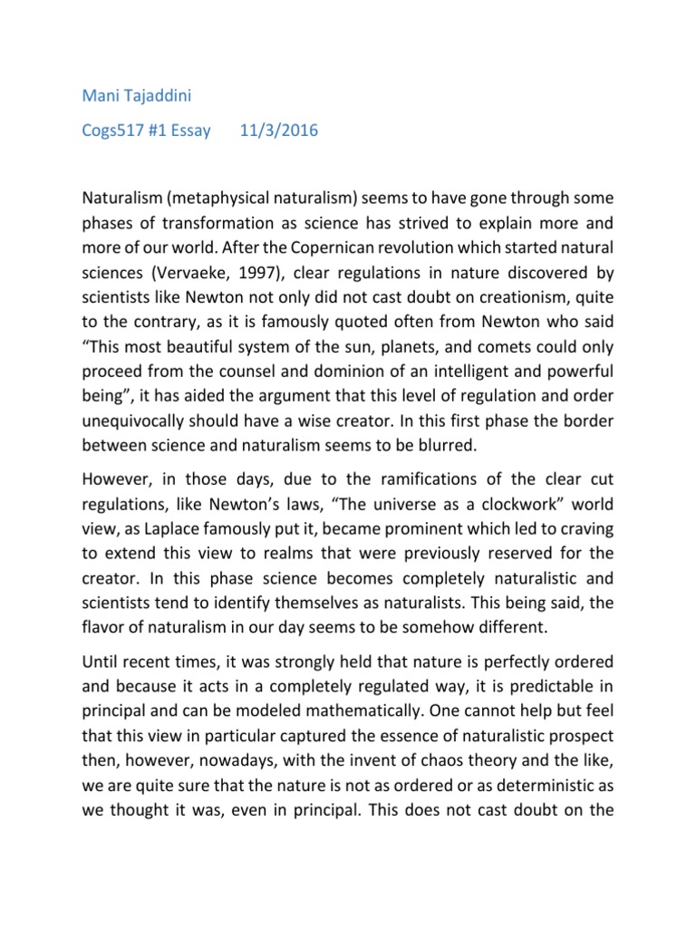 Naturalism | PDF | Naturalism (Philosophy) | Metaphysical Naturalism